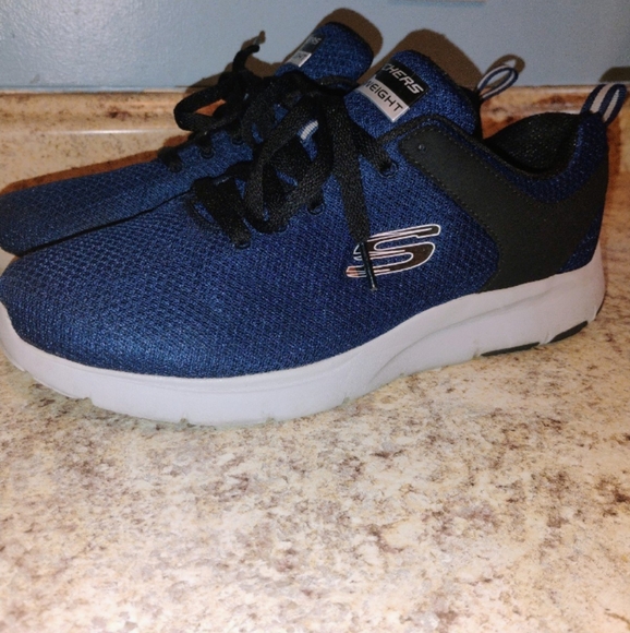 Skechers | Shoes | Skechers Blue Sneakers With Breathable Mesh And ...